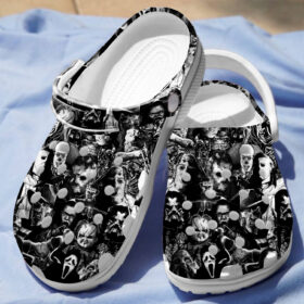 Black And White Horror Movie Characters Halloween Slippers - Design by ...