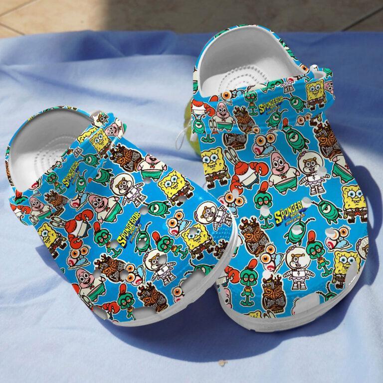 Funny Scare Face Spongebob And Patrick Blue Clogs For Kids And Adults ...