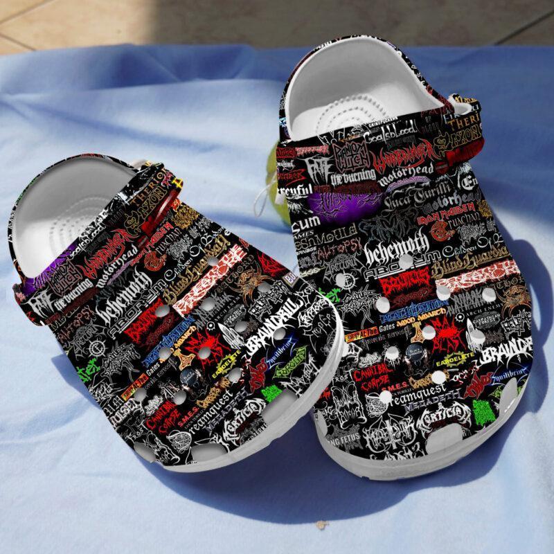 Heavy Metal Rock Bands Slippers - Design by Crocodile