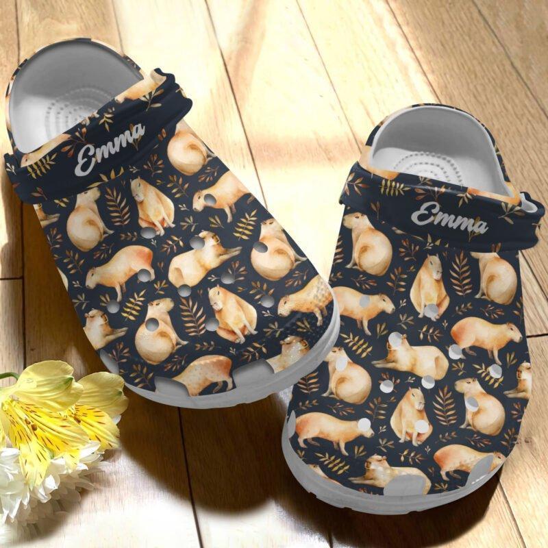 Personalized Cute Capybara Pattern Clogs - Design by Crocodile