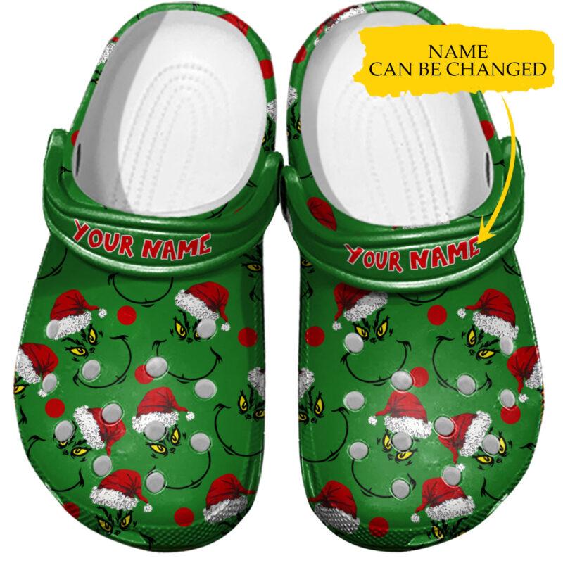 Merry Christmas Green Grinch Christmas Vibes Clogs Slippers - Design by ...