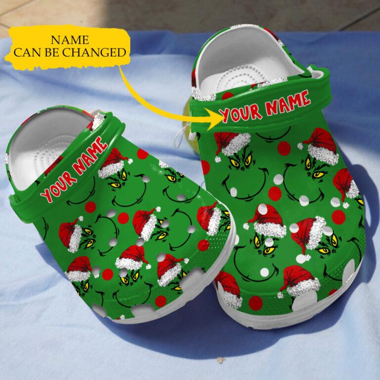 Merry Christmas Green Grinch Christmas Vibes Clogs Slippers - Design by ...