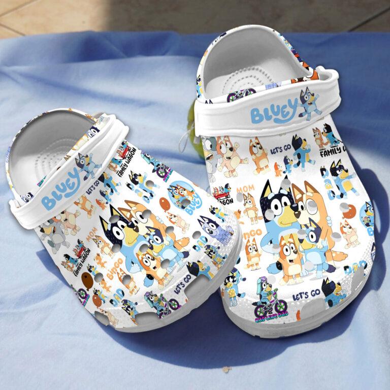 Water-Resistant Bluey Blue Clogs For Kids & Adults - Design by Crocodile