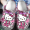 Personalized Cute Hello Kitty Pink Clogs Clogs Shoes - Design by Crocodile