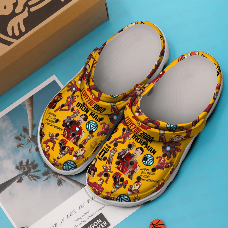 I Love You 3000 Marvel Iron Man Clogs For Kids & Adults - Design by ...