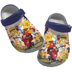 Fighting Bart Simpson Clogs For Kids And Adults - Design by Crocodile