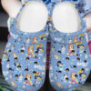 Lovely Bluey Characters Print Blue Clogs For Kids And Adults - Design ...