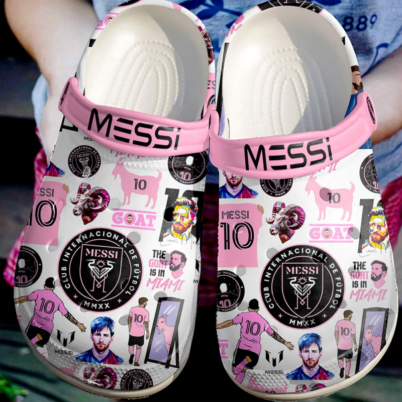 Inter Miami Messi The Goat Clogs For Kids And Adults - Design by Crocodile