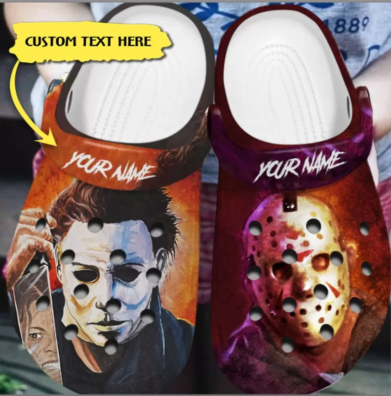 Attractive Horror Jason Voorhees And Michael Myers Custom Name Crocs ...