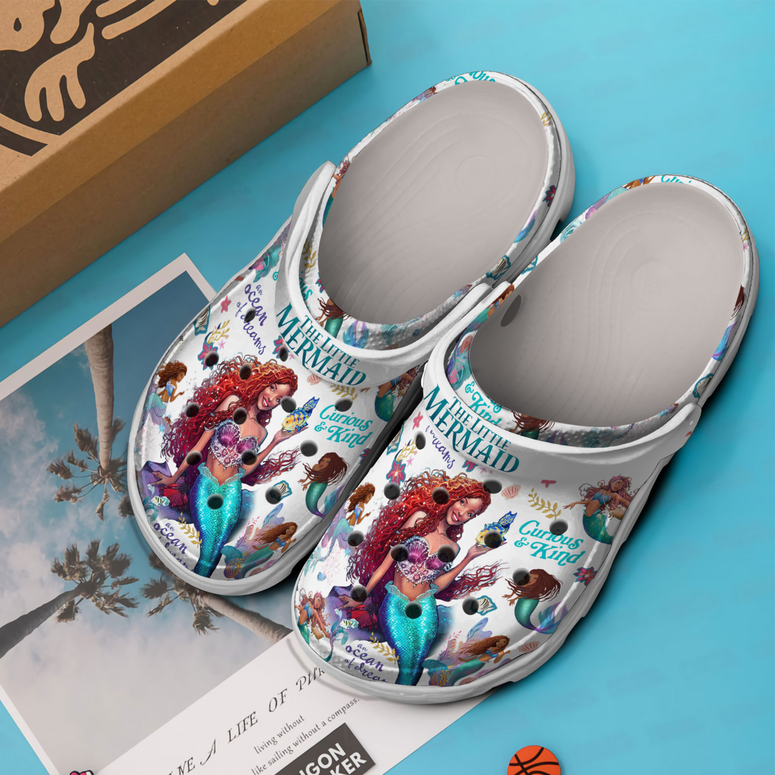 The Little Mermaid Movie White Clogs For Kids & Adults - Design by ...