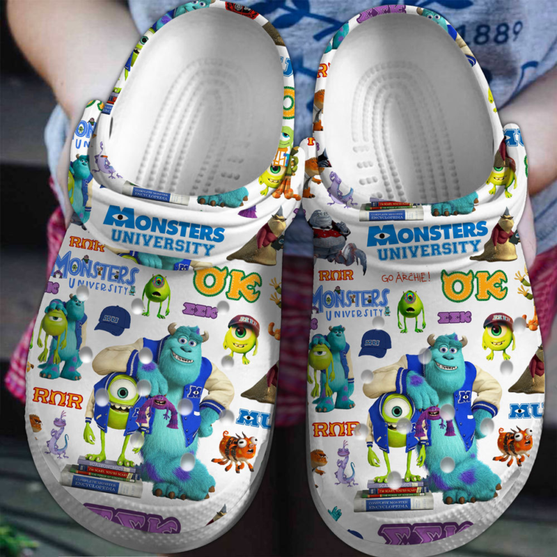 Funny Monster Inc Cartoon White Clogs For Kids And Adults - Design by ...