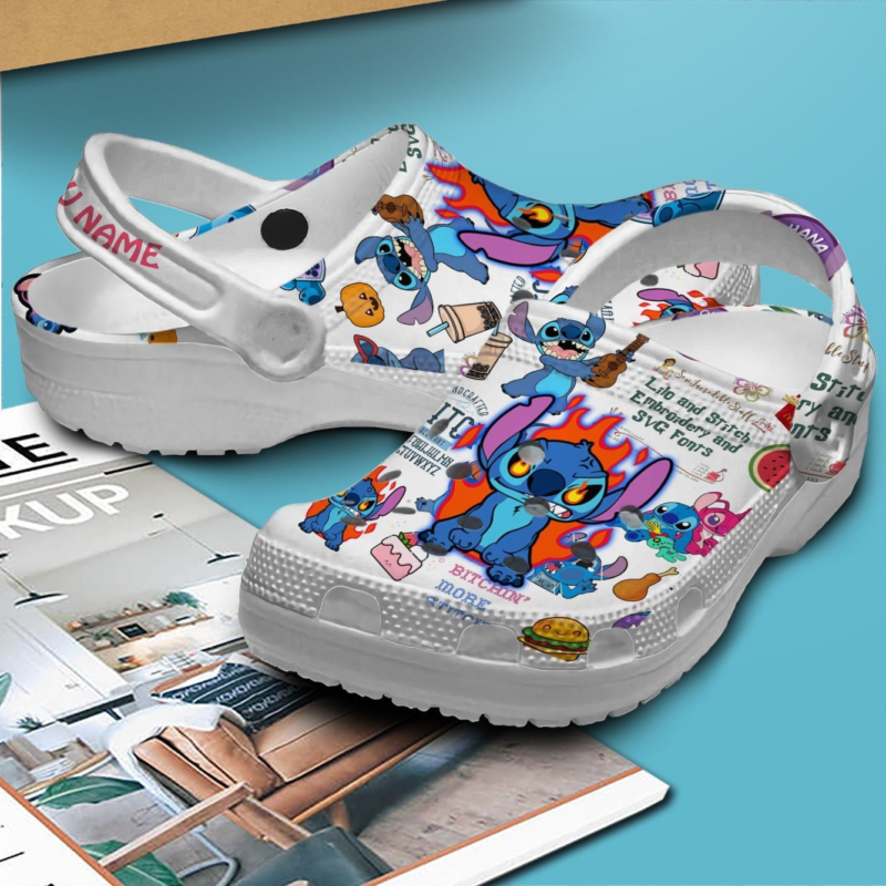 Personalized Angry Stitch Cartoon Clogs For Kids And Adults - Design by ...