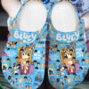 Special Clogs Bluey And Bingo Classic Blue Clogs - Design by Crocodile
