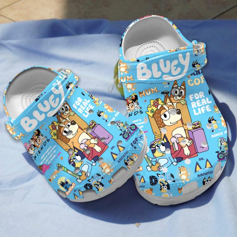 Special Clogs Bluey And Bingo Classic Blue Clogs - Design by Crocodile