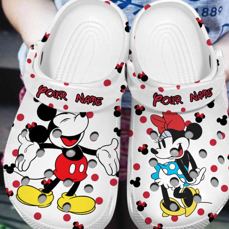 Personalized Couple Mickey And Minnie Mouse Clogs - Design by Crocodile