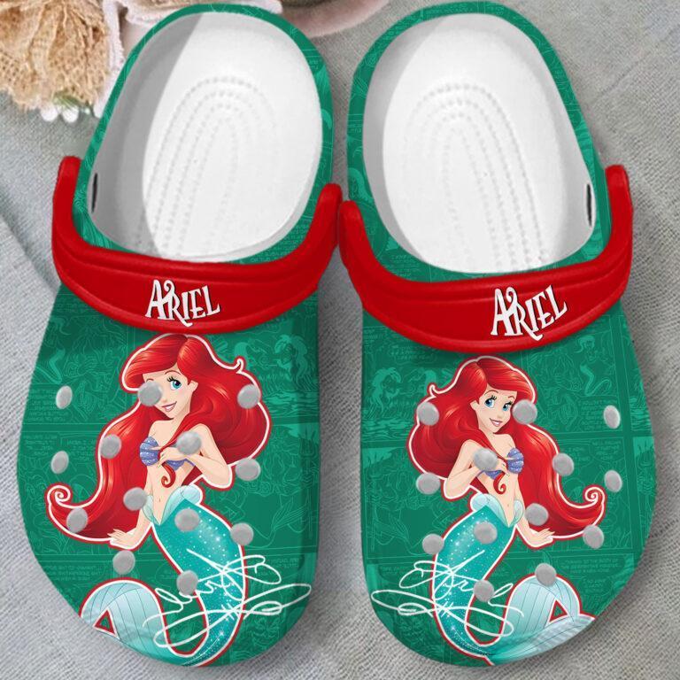 Beautiful The Mermaid Ariel Clogs For Kids And Adults - Design by Crocodile
