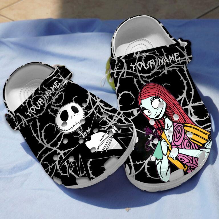 Personalized Clogs Jack And Sally Black Clogs for kids and adults ...