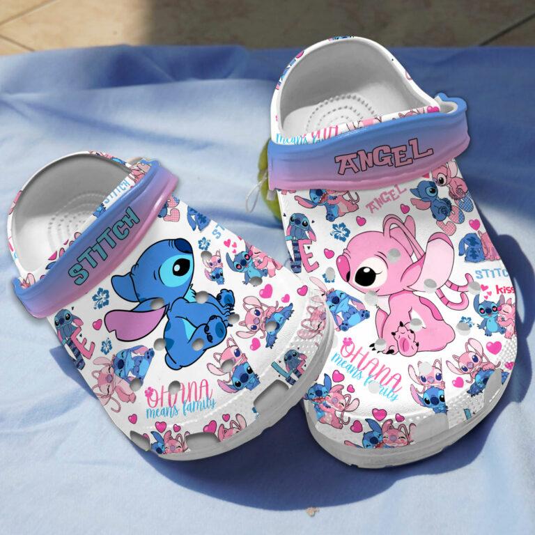 Beautiful Design Stitch And Angel Cartoon Clogs For Kids And Adults ...