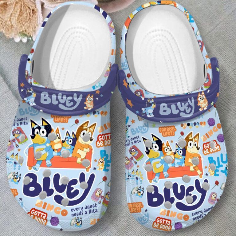 Bluey And Bingo Cartoon Clogs For Kids & Adults - Design by Crocodile