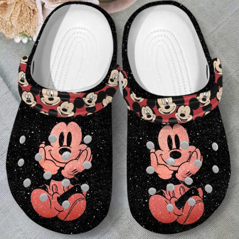 Little Happiness Mickey Mouse Twinkle Dark Pink Clogs For Kids & Adults ...